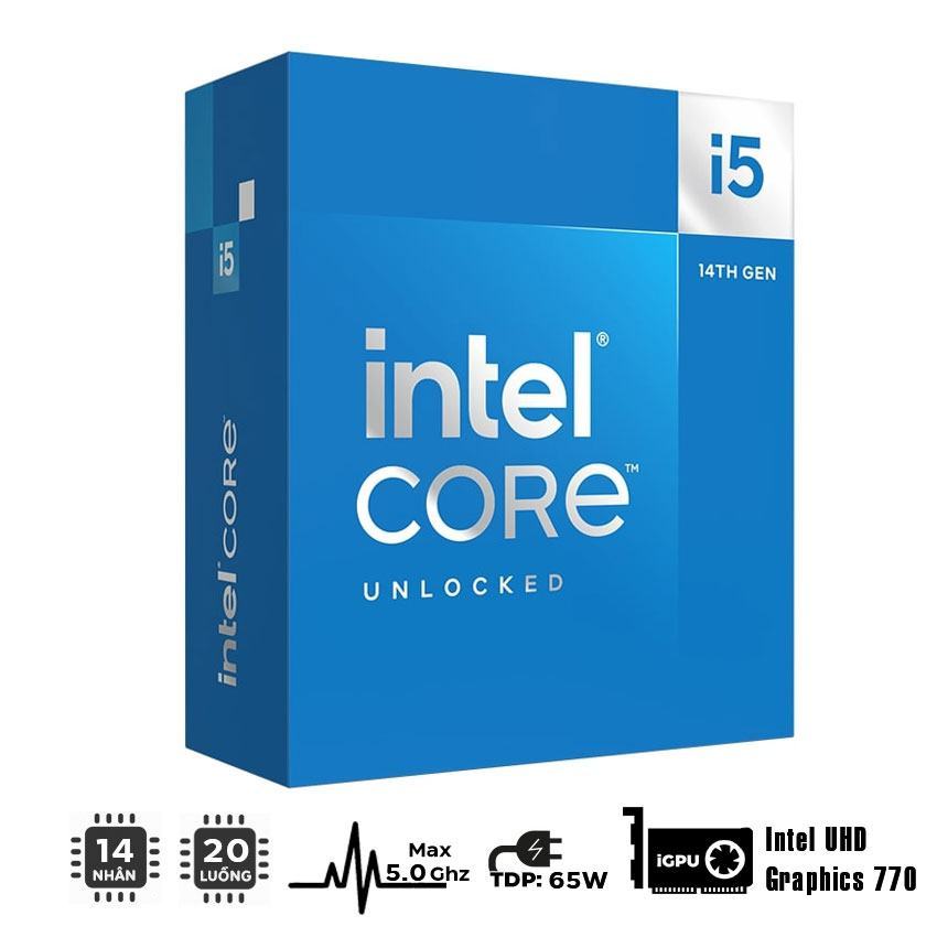 CPU Intel Core i5-14500 (UP TO 5.0GHZ, 14 NHÂN 20 LUỒNG, 24MB CACHE ...