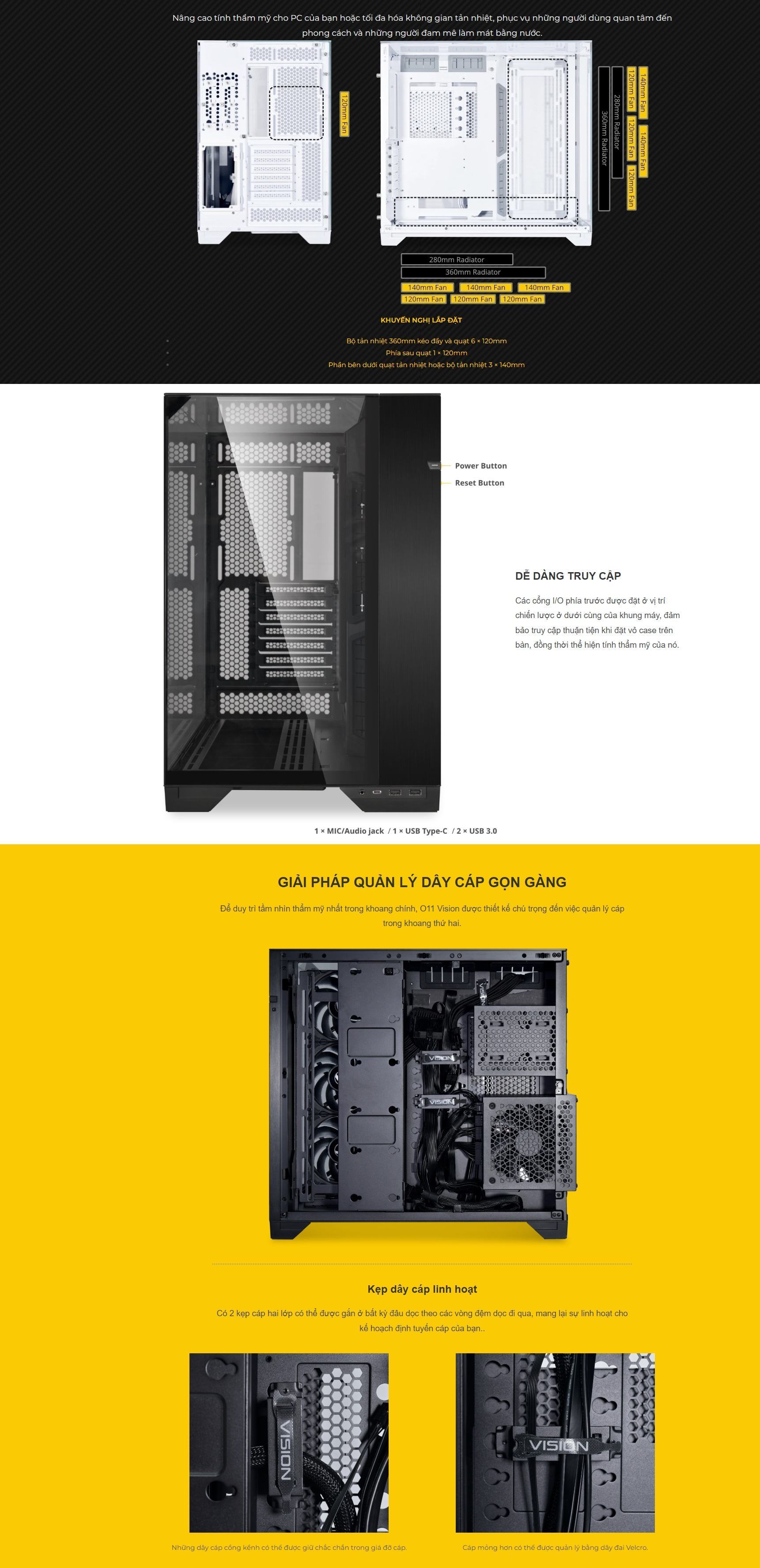 Vỏ case Lian Li O11D VISION Chrome (EATX/Full Tower/Màu Chrome)